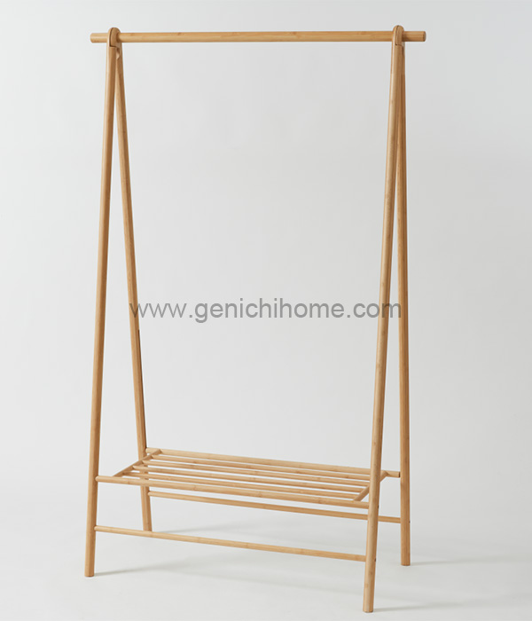Bamboo floor standing clothes hanger-Genichi Home & Life Essentials